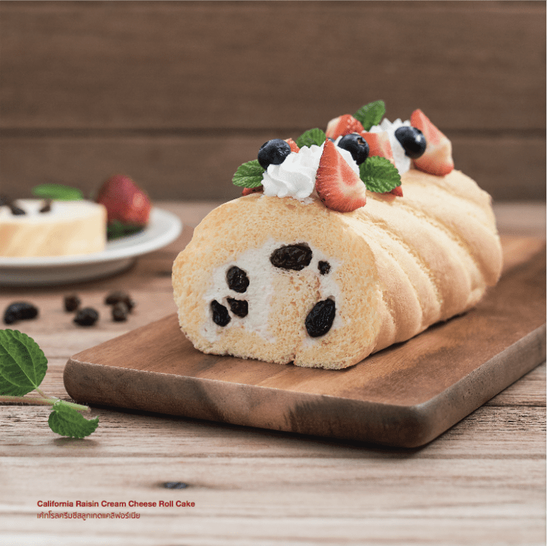 California Raisin Cream Cheese Roll Cake - California Raisins Asean.