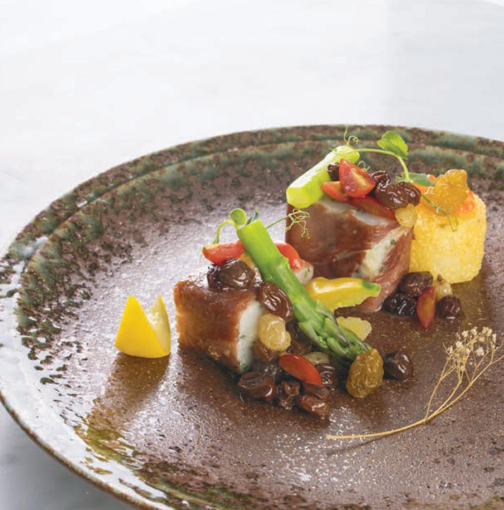 Deconstructed Cod Brandade with California Raisin Purée, Potato Mornay ...